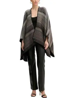 Missoni Chevron Knitted Poncho - Neutrals