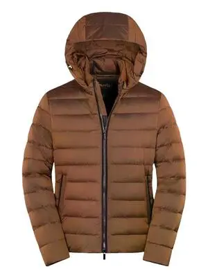 MOORER Eurico Hooded Padded Jacket - Brown