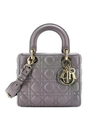 Dior Abcdior Lady Cannage Quilt Lambskin Crossbody Bag - Grey