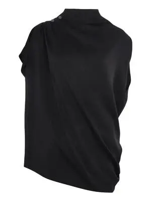 Fabiana Filippi Draped Button Top - Black