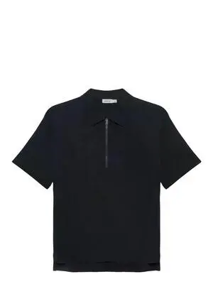Simkhai Ethan Zip-up Polo Shirt - Black