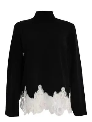 Fabiana Filippi Lace High-neck Sweater - Black