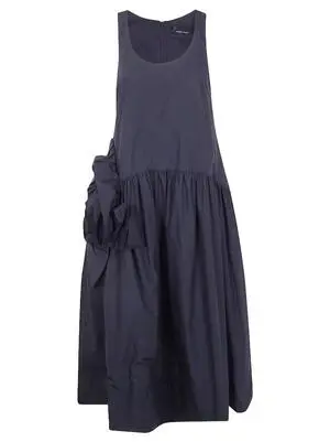 Simone Rocha Pressed Rosette Tapered Back Flounce Dress - Black