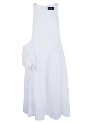 Simone Rocha Pressed Rosette Tapered Back Flounce Dress - White