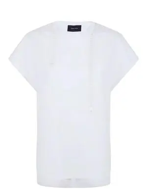 Simone Rocha Layered Liquid Smock T-shirt With Embroidery - White