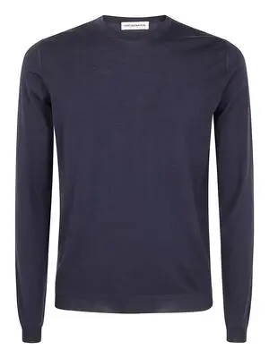 GOES BOTANICAL Roundneck Merino Wool Pullover - Blue