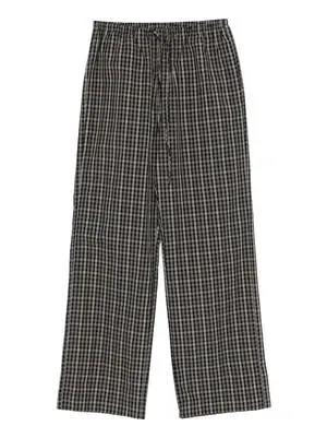 RÓHE Relaxed-fit Checked Trousers - Black