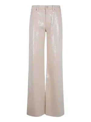Seven For All Mankind Lotta Radiance Wide-leg Jeans - Beige