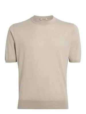 FIORONI CASHMERE Cotton-cashmere T-shirt - Beige