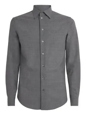 EMPORIO ARMANI Stretch-wool Logo Shirt