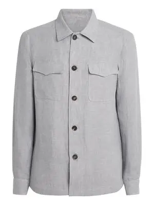 FIORONI CASHMERE Linen Overshirt - Grey