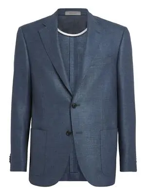 Corneliani Silk-virgin Wool Blazer - Blue