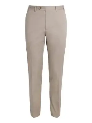 Corneliani Stretch-cotton Tailored Trousers - Beige