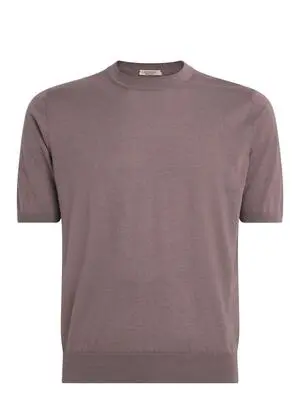 FIORONI CASHMERE Cotton-cashmere T-shirt - Brown
