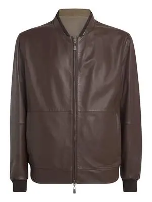 Corneliani Lambskin Bomber Jacket - Brown