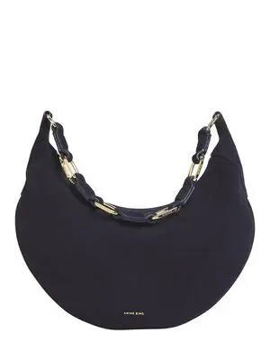 ANINE BING Suede Shoulder Bag - Navy
