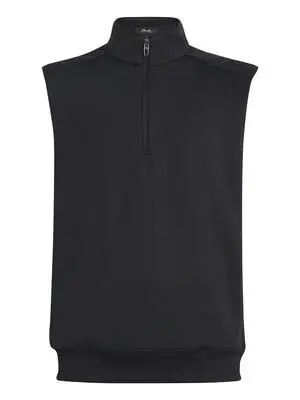 Rlx Ralph Lauren Stretch-jersey Quarter-zip Gilet - Black