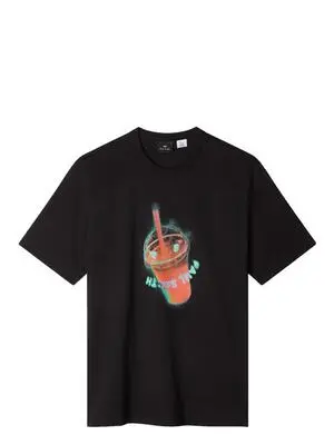 Paul Smith Sunbleached Snaps' Print T-shirt - Black