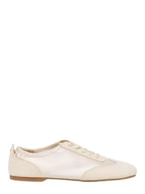 DOLCEVITA Itzy Satin And Suede Sneakers - Vanilla Satin