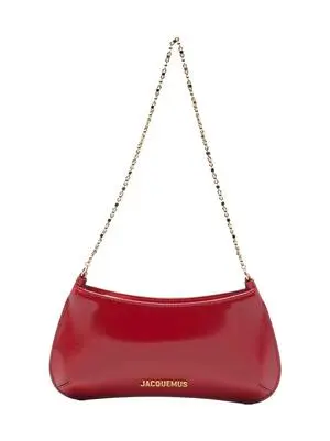 Jacquemus Le Petit Bisou Chaine Leather Shoulder Bag - Red
