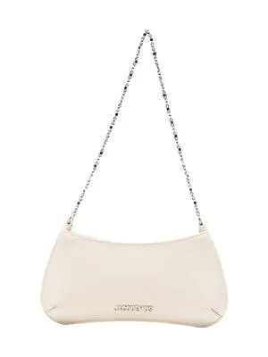 Jacquemus Le Petit Bisou Chaine Leather Shoulder Bag - White