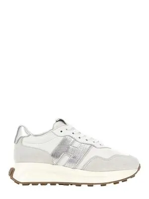 Hogan H641 Leather Sneakers - Silver