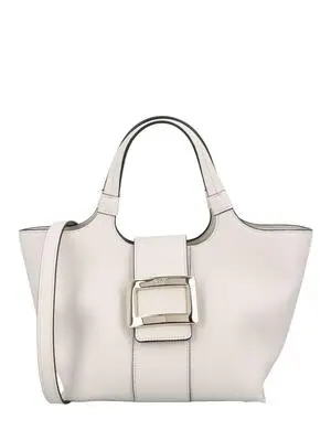 ROGER VIVIER Belle Vivier Mini Leather Tote - White