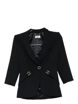 Elisabetta Franchi Single-breasted Blazer Jacket - Black