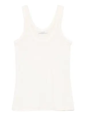 LEMAIRE Ribbed Cotton Tank Top - White