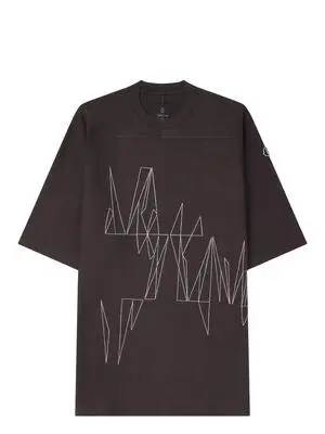 Rick Owens Moncler Oversized Logo-appliquéd Embroidered Cotton-jersey T-shirt - Brown