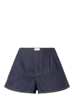 Jacquemus Amelo Embroidered Denim Shorts Navy