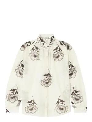 Alix Of Bohemia Floral-print Cotton And Silk-blend Shirt - Off-white
