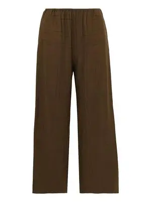 TOTEME Embroidered Tencel™ Lenzing™ Modal Pants - Brown