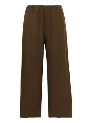 TOTEME Embroidered TENCEL™ LENZING™ Modal Pants Dark Brown
