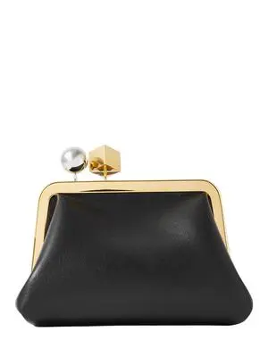 Jacquemus Le Berlingot Embellished Textured-leather Clutch - Black