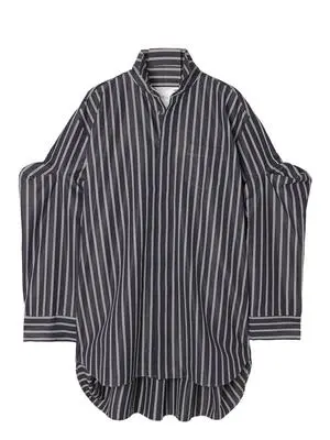 Sacai Oversized Striped Poplin Shirt - Blue