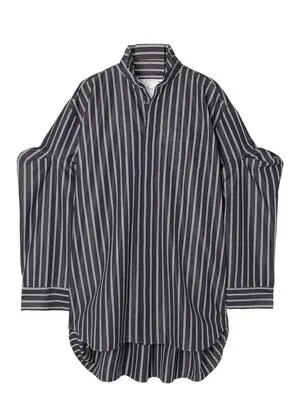 Sacai Oversized Striped Poplin Shirt Navy