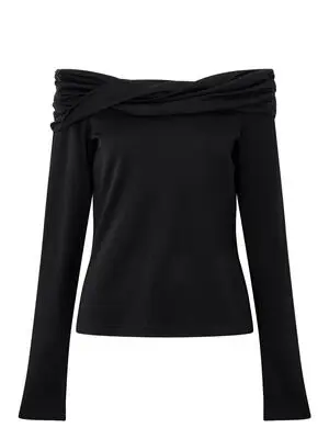 Max Mara Off-the-shoulder Wool Top - Black