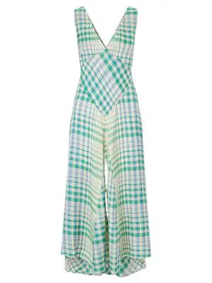 Polo Ralph Lauren Checked Woven Midi Dress - Green
