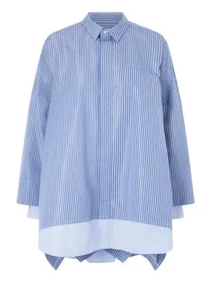 Sacai Striped Cotton-blend Poplin Shirt - Blue