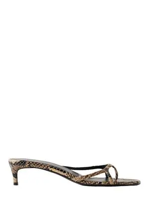 Khaite Mila Snake-effect Leather Mules - Animal Print