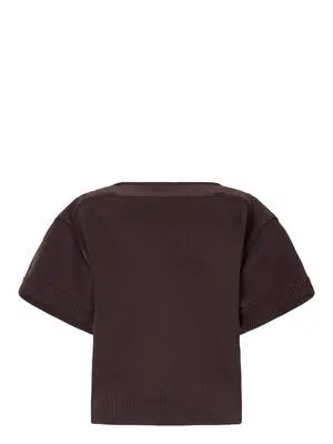 Sacai Ribbed-knit Top - Brown