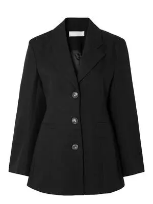 DESTREE Aline Linear Cotton-faille Blazer - Black