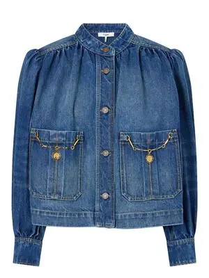 Chloé Embellished Organic Denim Jacket - Blue