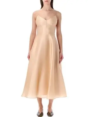Alberta Ferretti Spaghetti Strap Dress - Pink