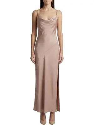 Andamane Cowl Neck Slip Maxi Dress - Pink