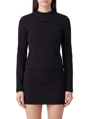 Jacquemus Jacquemus Slim Fit Long-Sleeved T-Shirt With Contrast Logo Black