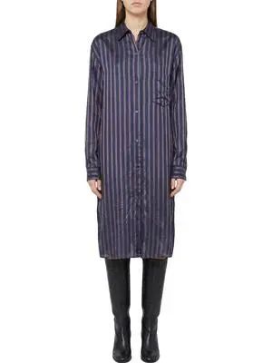 Dries Van Noten Striped Shirt Dress - Blue