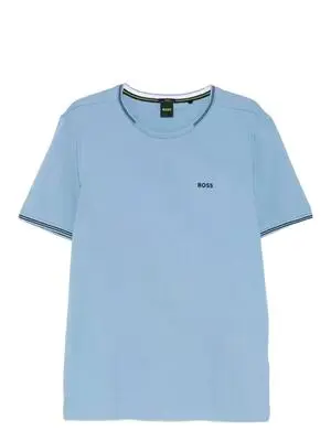 BOSS Striped-trim T-shirt - Blue