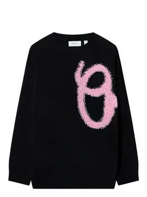 Off-White Fuzzy Crewneck Knitwear - Black